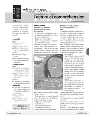 Projet d'écriture CE1 : L'Afrique (1) / Lecture et compréhension de 3 ...