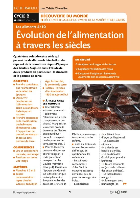 Evolution de l'alimentation à travers les siècles