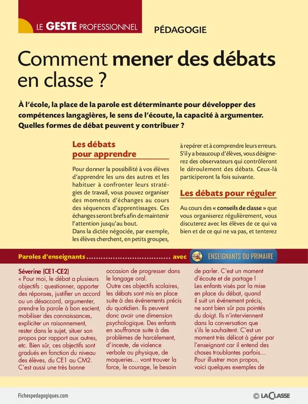 Comment mener des débats en classe