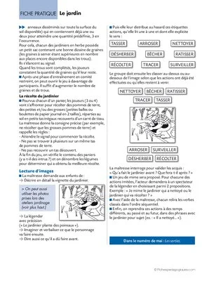 Les verbes d'action (4). Le jardin