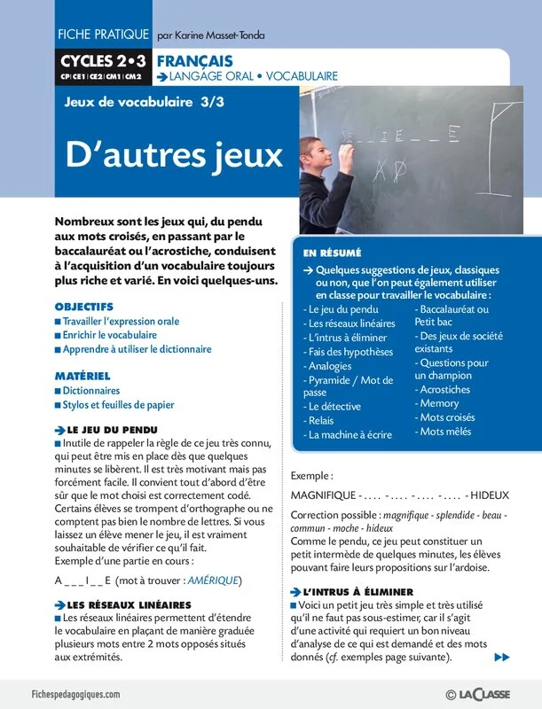 Autres jeux de vocabulaire