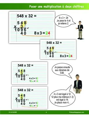 Poser une multiplication Ã deux chiffres