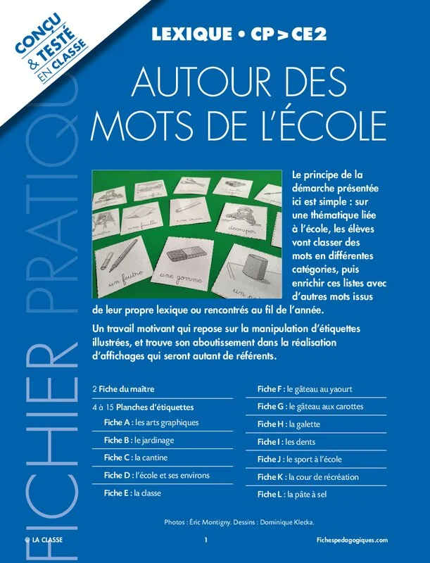 Autour des mots de l'école