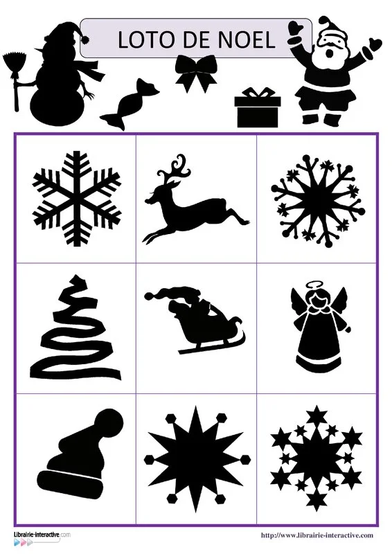 Jeu de loto des ombres de Noël