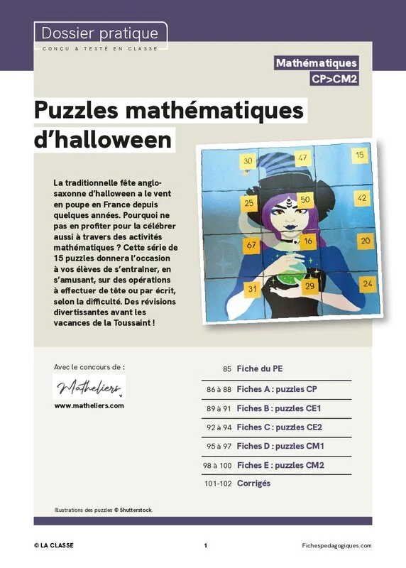 Puzzles mathématiques d'Halloween