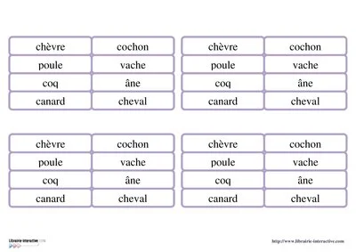 Les animaux de la ferme