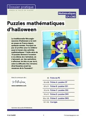 Activités autour d'Halloween Cycles 2&3