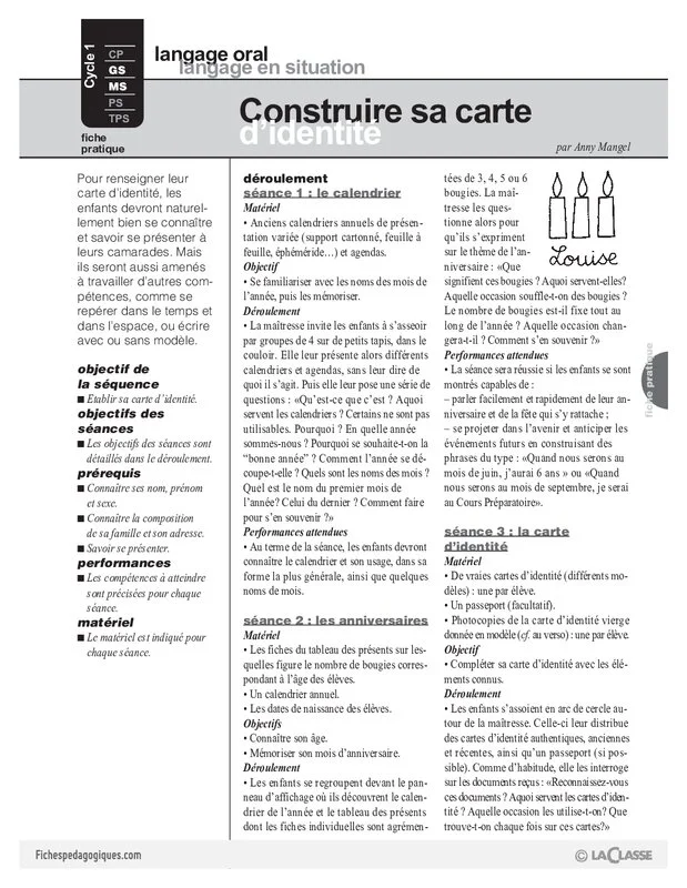 Construire sa carte d'identité