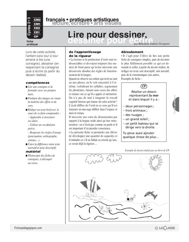 Lire pour dessiner , dessiner pour écrire