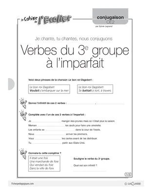 Conjugaison CE2 (8) / Verbes du 2e groupe à l'imparfait